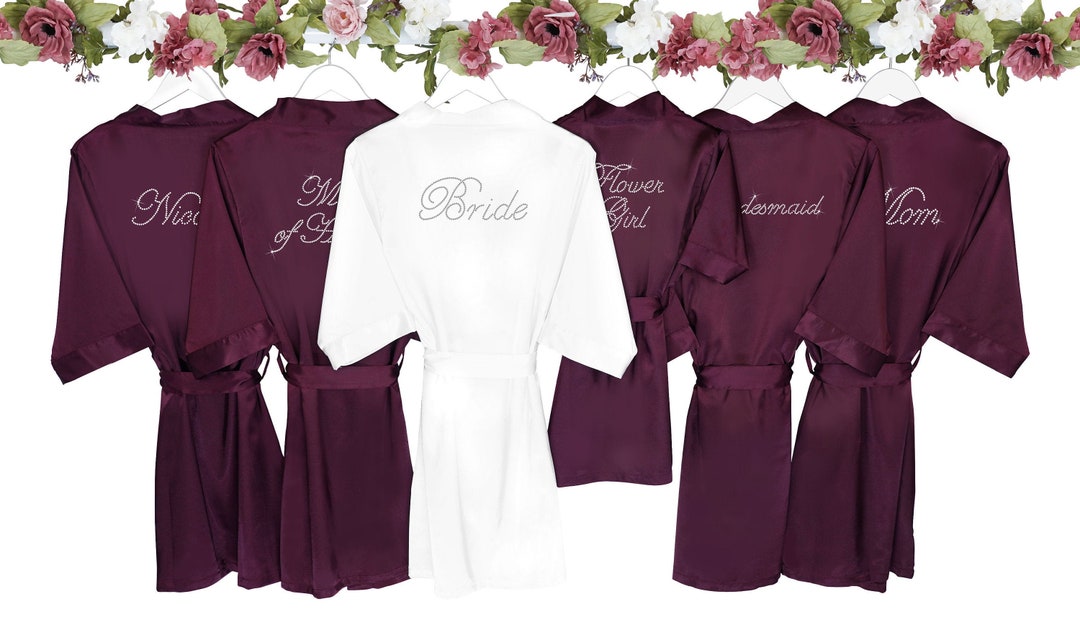 Bridesmaid Robes Bridal Party Robes, Rhinestone Wedding Party Robes ...