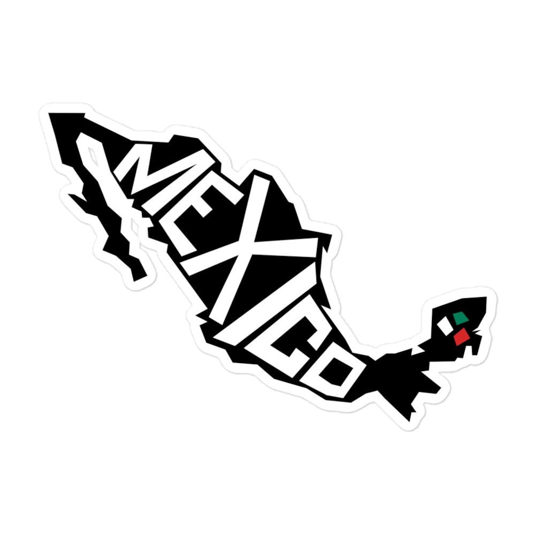 Mexico Sticker, Retro Mexico Map Sticker, Hard Edge Mexico Map Sticker ...
