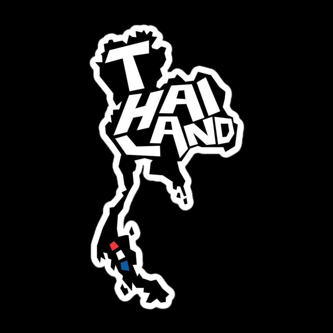 Thailand Sticker, Retro Thailand Map Sticker, Hard Edge Thailand Map ...