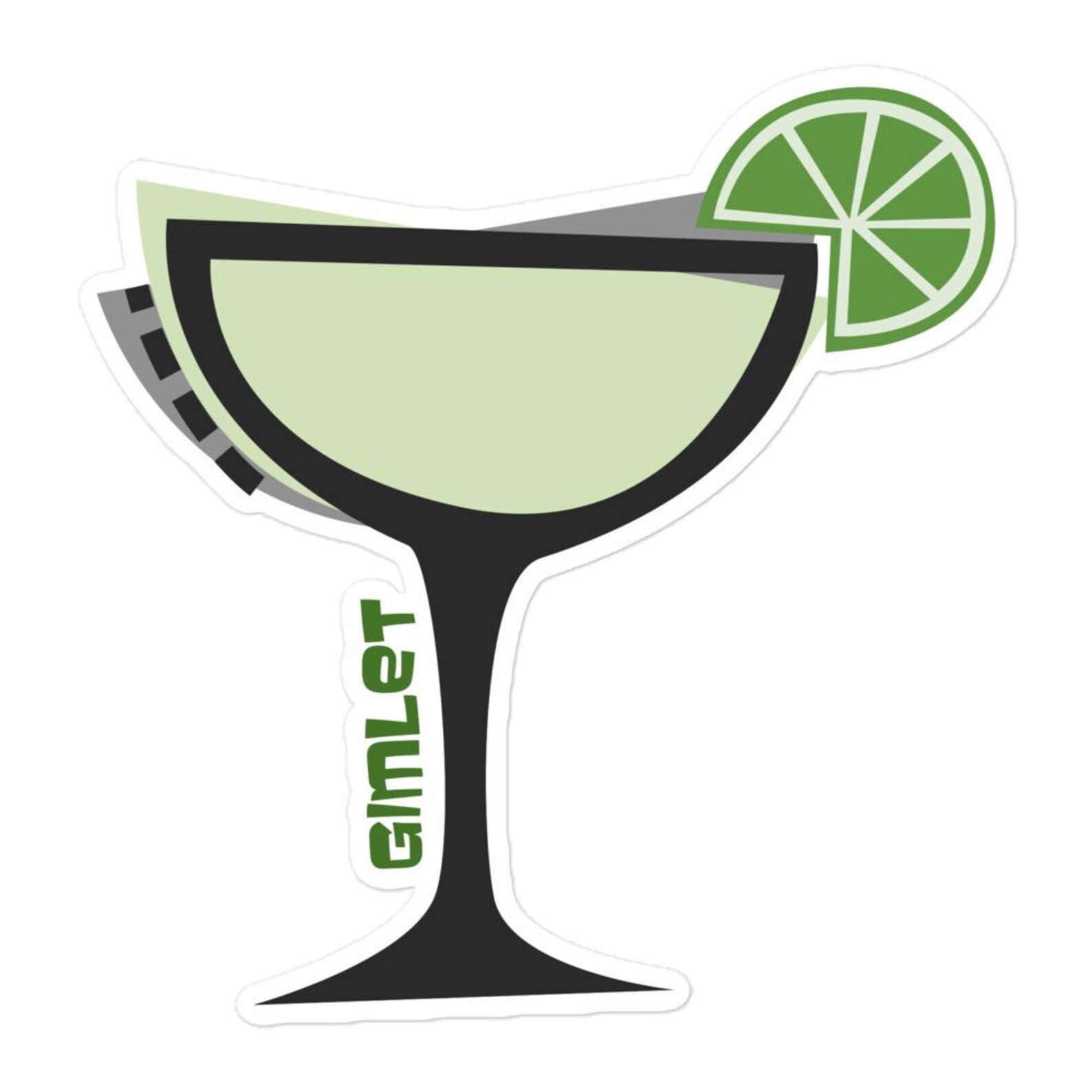 Gimlet Cocktail Sticker: Playful Caricature Laptop Decal - Etsy