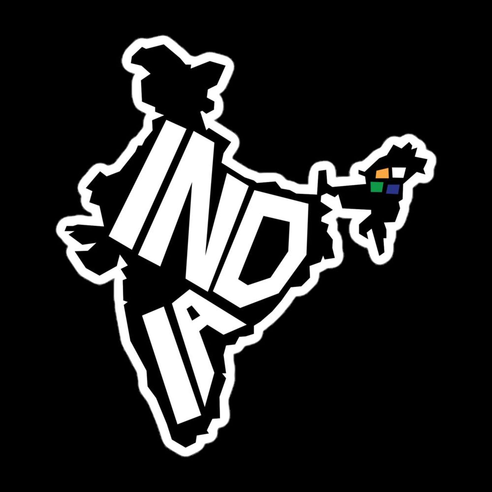India Sticker, Retro India Map Sticker, Hard Edge India Map Sticker ...
