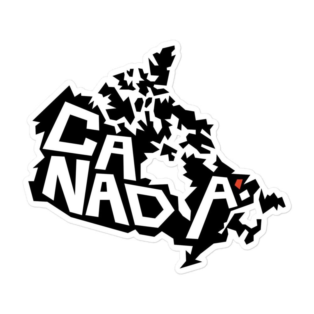 Canada Sticker, Retro Canada Map Sticker, Hard Edge Canada Map Sticker ...