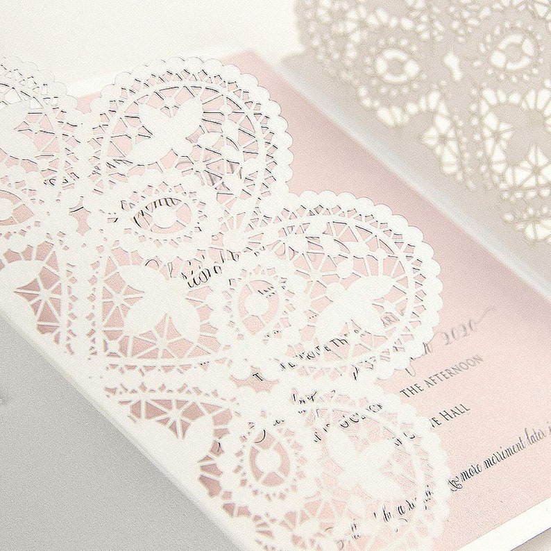 Ivory Laser Cut Wedding Invitation DIY Wedding Invitations - Etsy