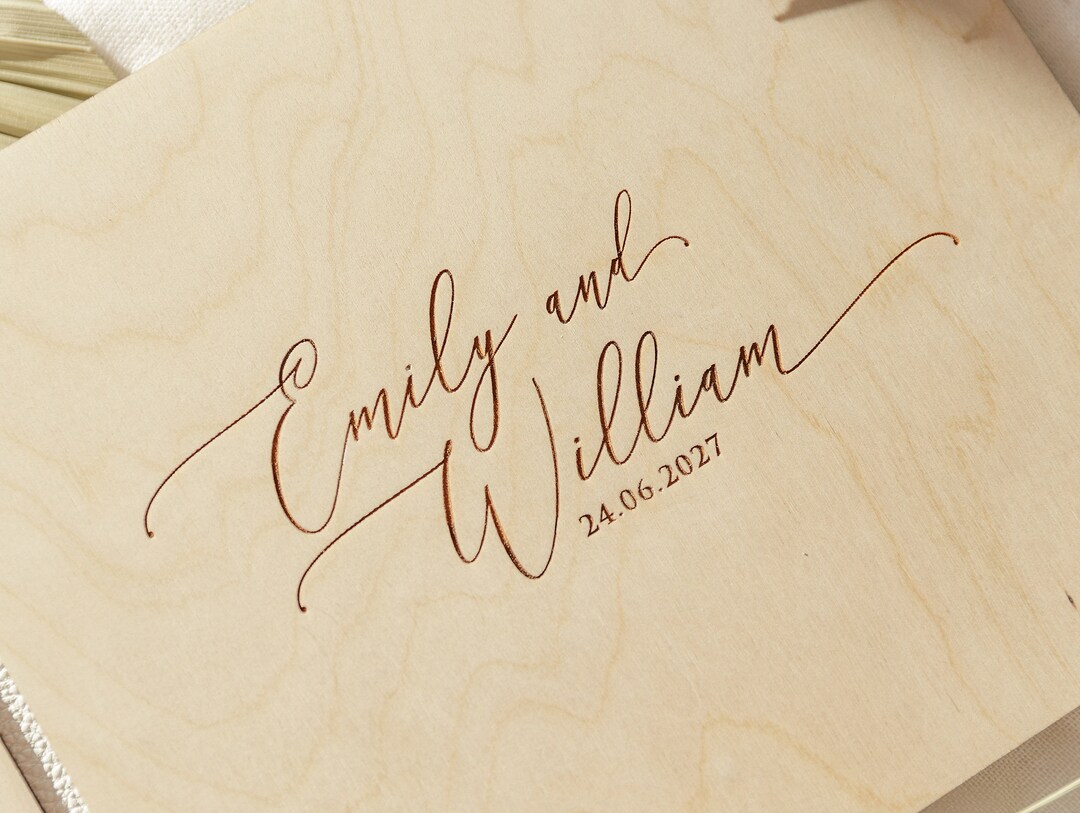 Wooden Guest Book With Engraving Personalization Idea for a Gift ...