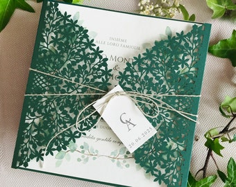 Laser Cut Wedding Invitations DIY Wedding Invitations Pink Card With ...