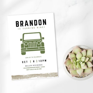 4x4 Birthday off Roading Birthday Invitation Party Invite Editable ...