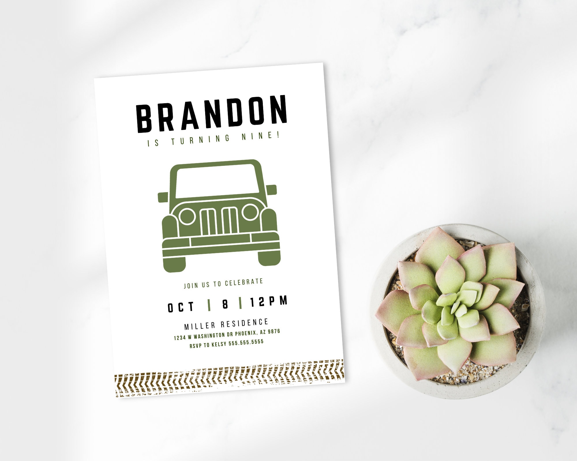 4x4 Birthday | off Roading Birthday Invitation | Party Invite ...