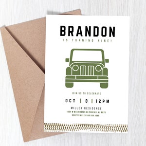 4x4 Birthday | off Roading Birthday Invitation | Party Invite ...