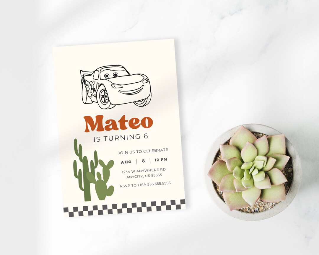 Cars Invitation | Cars Invite | Cars Party |birthday Invitation ...