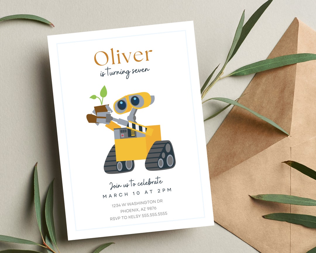 Wall-e Invitation Wall-e Birthday Wall E Birthday - Etsy Ireland