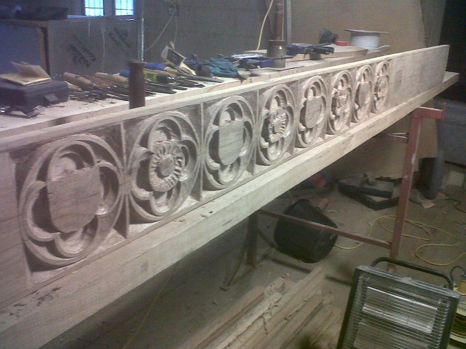 Gothic Oak Tracery,heraldic Tracery, Oak Tracery Bargeboard,oak Carving ...