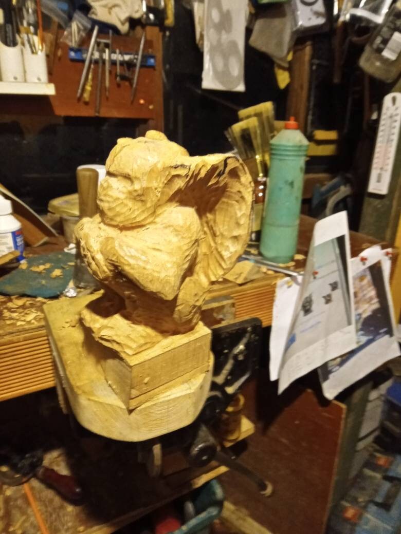 Oak Gargoyle Finial, Gothic Carving, Oak Grotesque,medieval Oak Carving ...