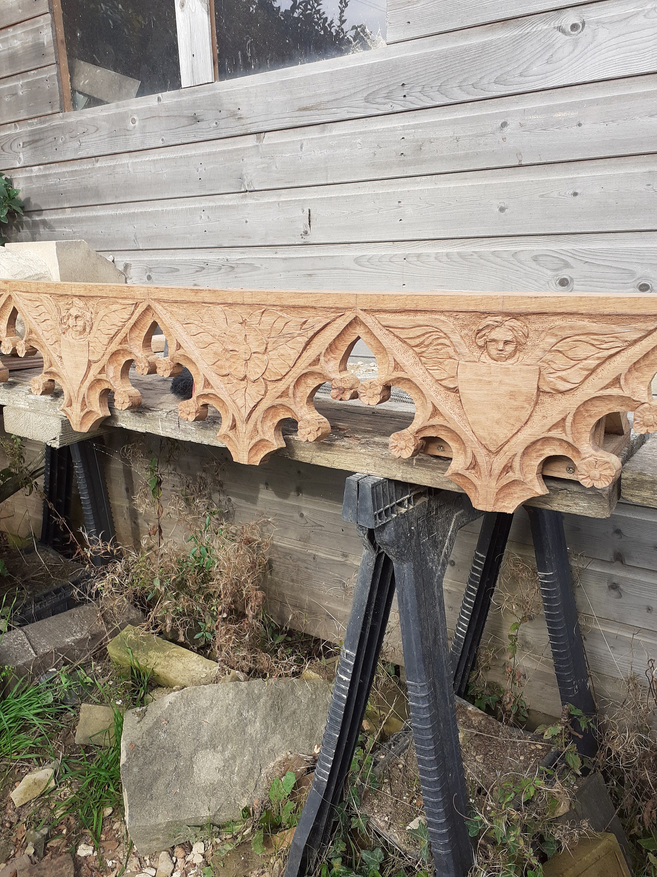Oak Gothic Tracery, Victorian Bargeboard Tracery,decorative Oak Tracery, Hand Carved Oak Gothic ...