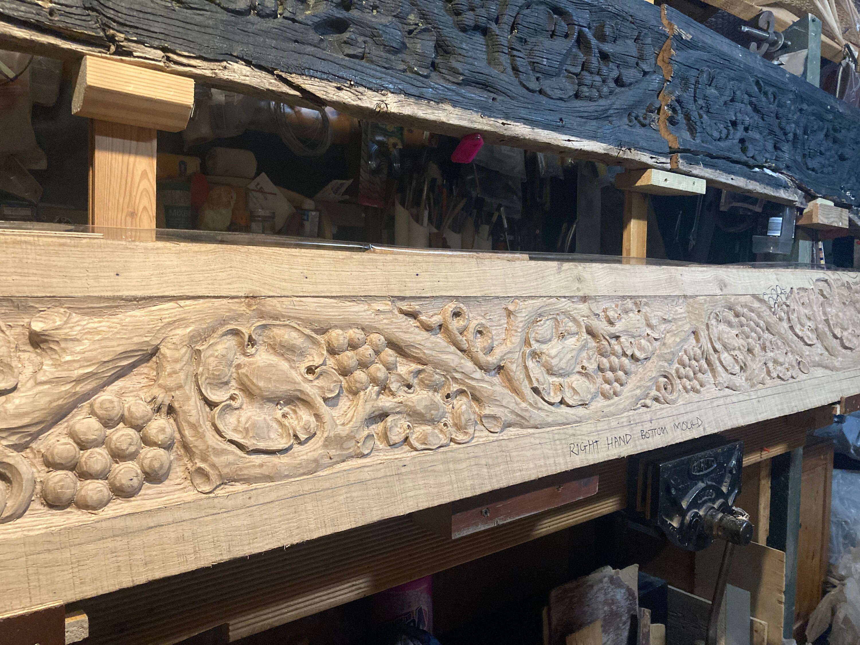 Traditionally Hand Carved Oak Bargeboard Carved Oak Beams, Oak Timber ...