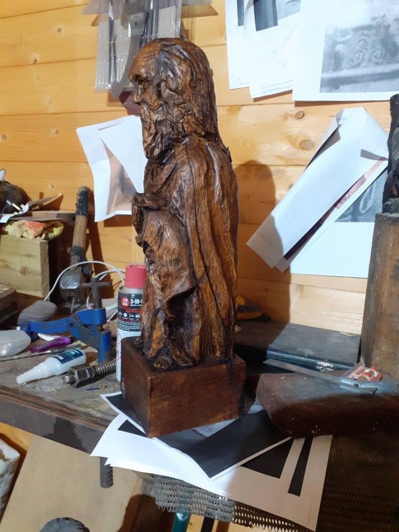 Gothic Oak Saint, Medieval Style Carving,oak Carving,church Oak Saint ...