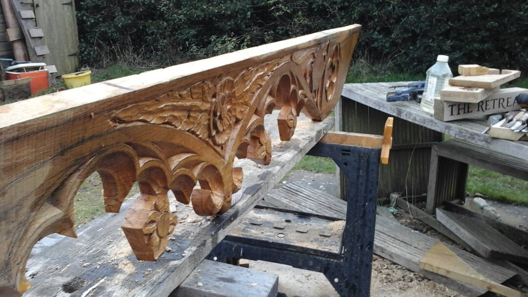 Oak Bargeboard,oak Tracery,gothic Oak Bargeboard Tracery,carved Oak ...
