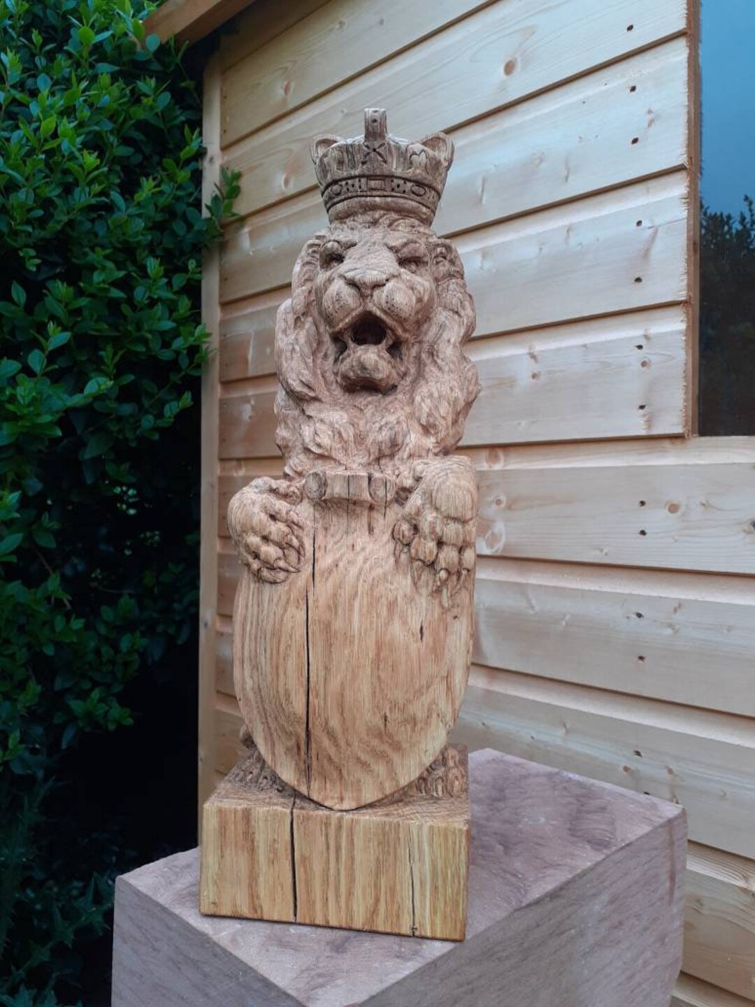 Oak Heraldic Lion Staircase Finial Oak Finial - Etsy