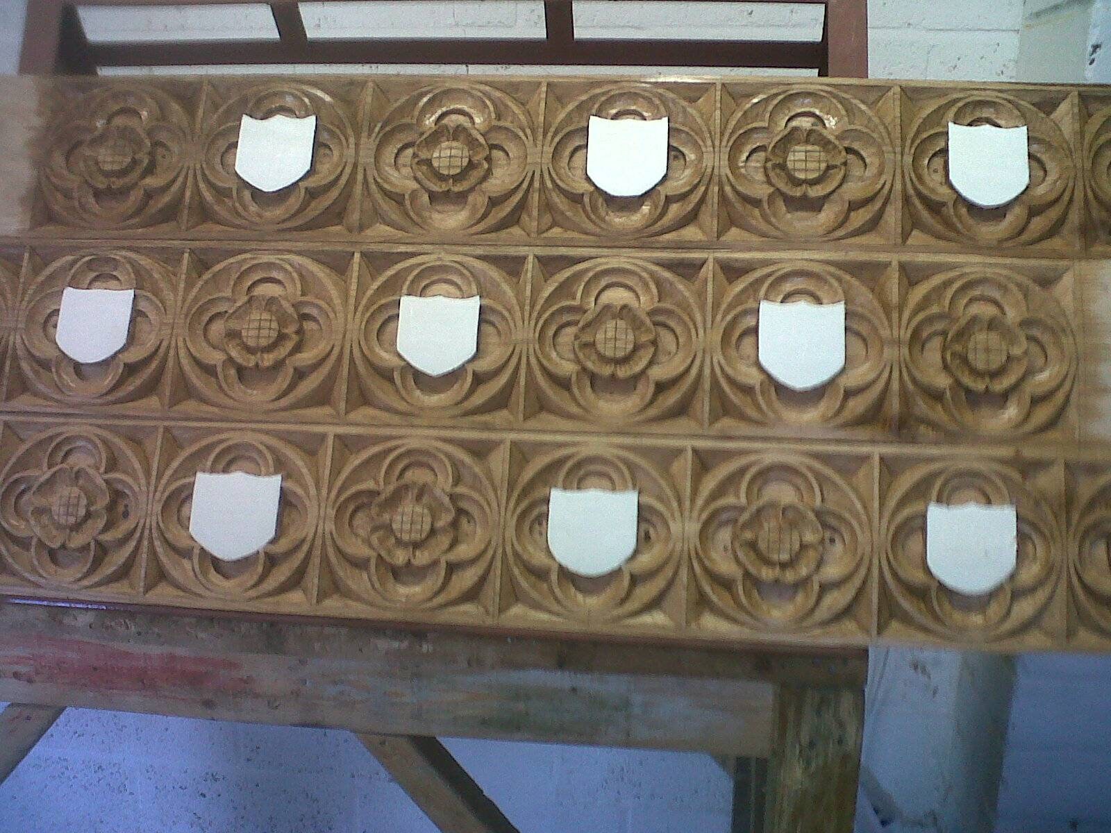 Gothic Oak Tracery,heraldic Tracery, Oak Tracery Bargeboard,oak Carving ...