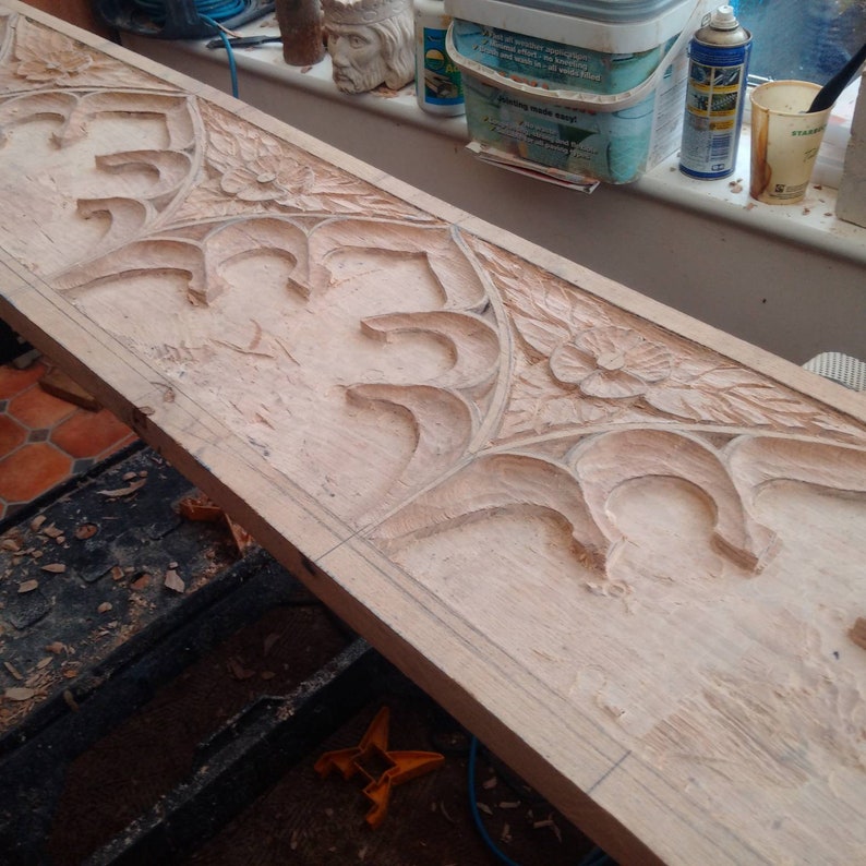 Oak Tracery Panels, Oak Tracery Bargeboard, Oak Carving - Etsy