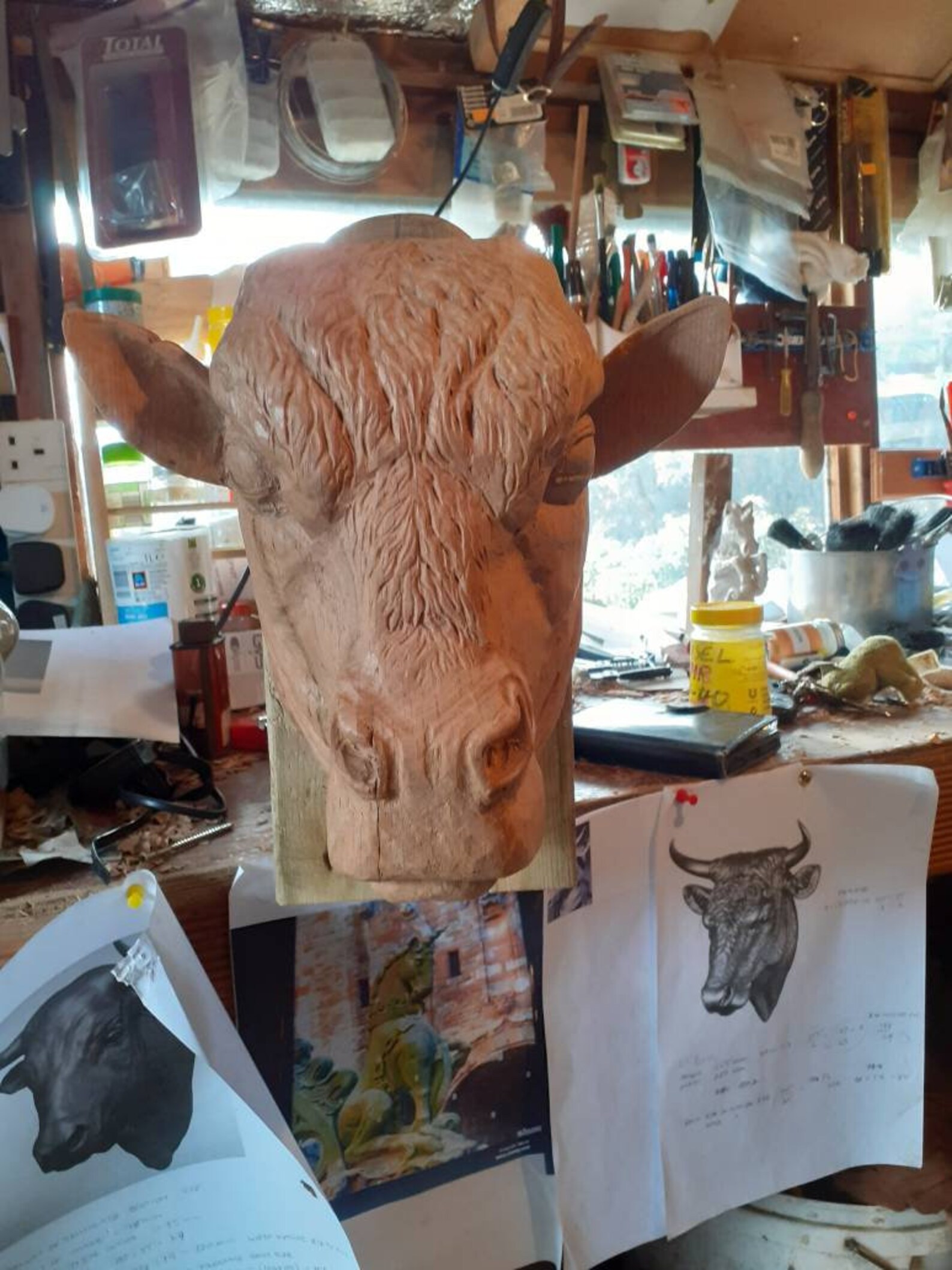 Oak Bull Corbel Oak Bull Bracket Oak Bracketoak Bull - Etsy