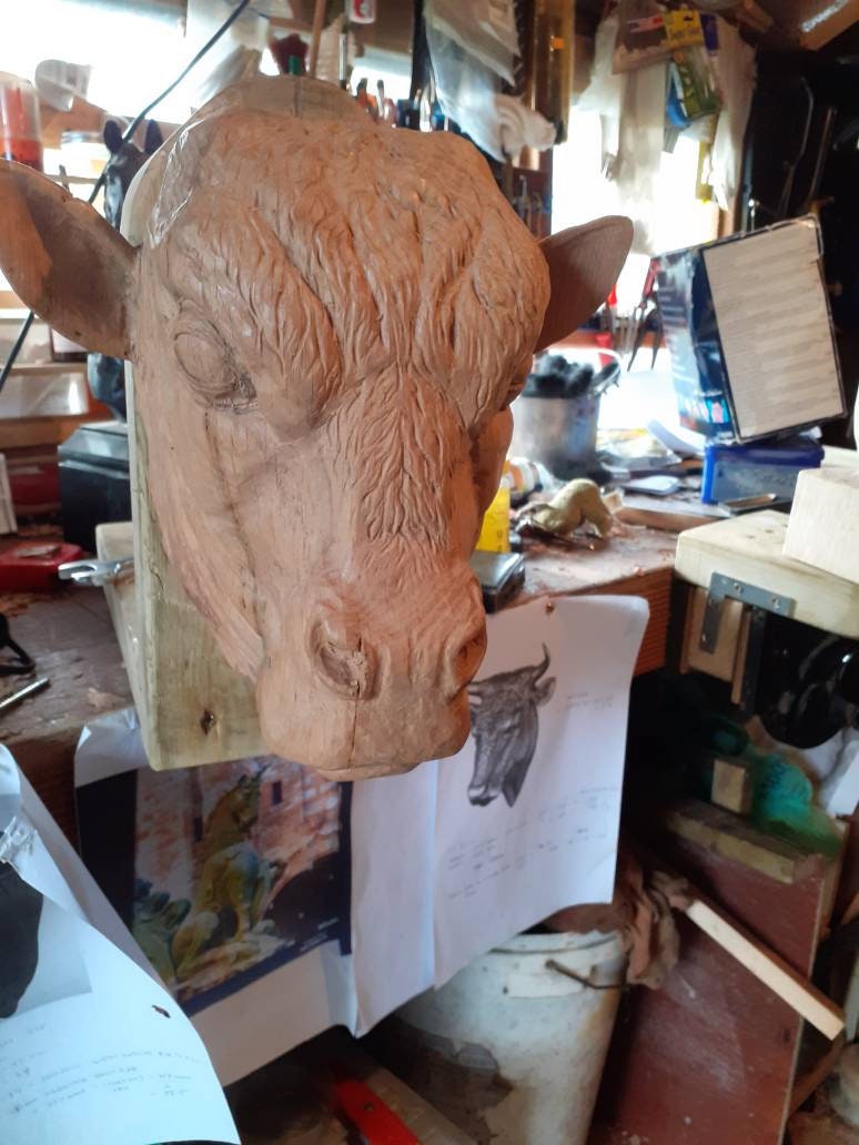 Oak Bull Corbel Oak Bull Bracket Oak Bracketoak Bull - Etsy