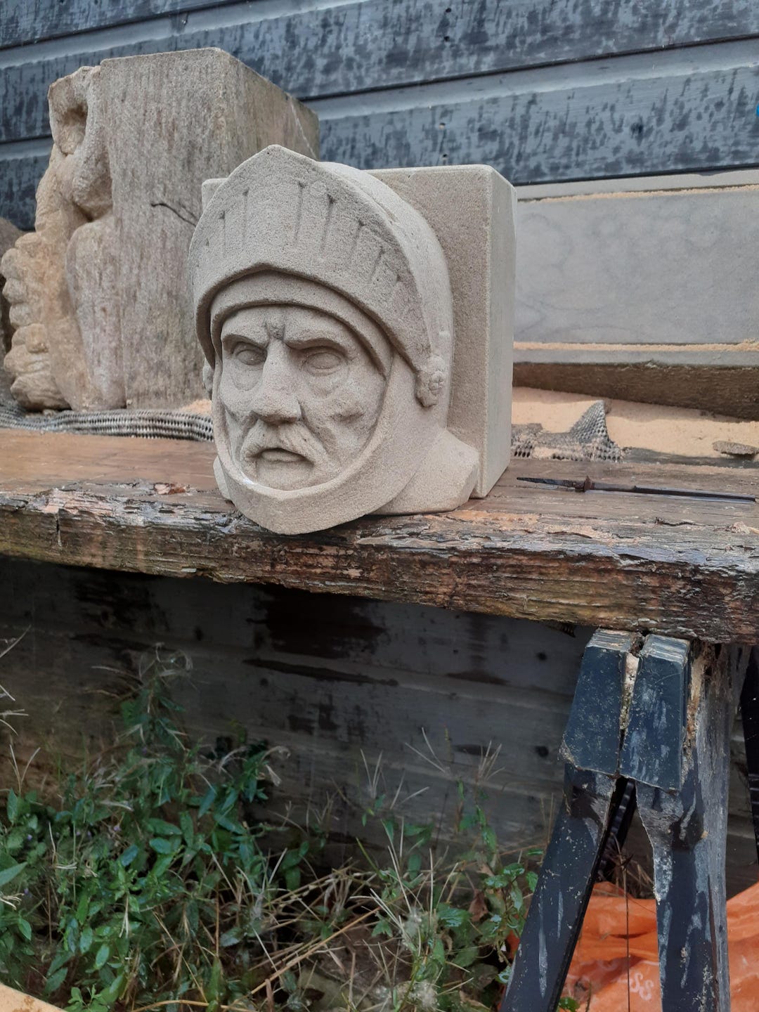 Knights Templar Stone Carving,traditionally Hand Carved Knights Head ...