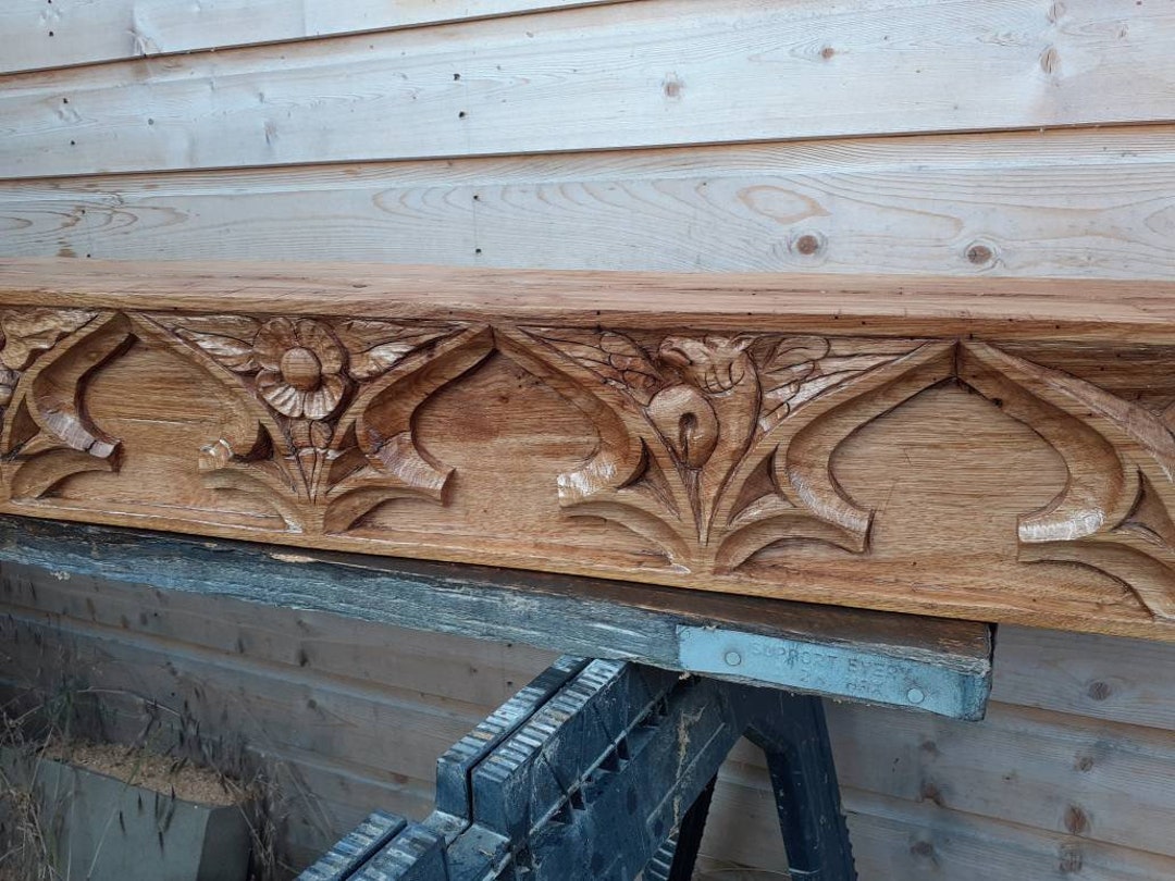 Gothic Oak Tracerycarved Oak Beam for Lintel or Log Burner - Etsy UK
