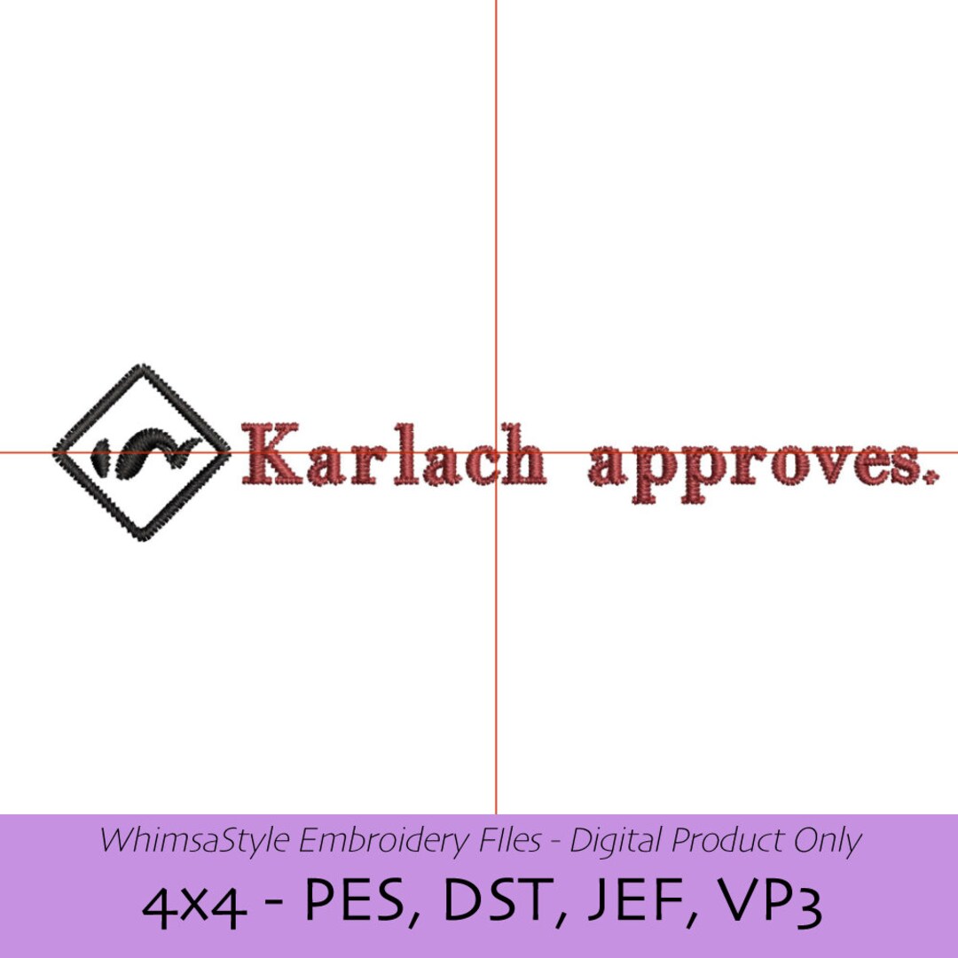 Karlach Approves Baldur's Gate BG3 Machine Embroidery Design File 4x4 ...