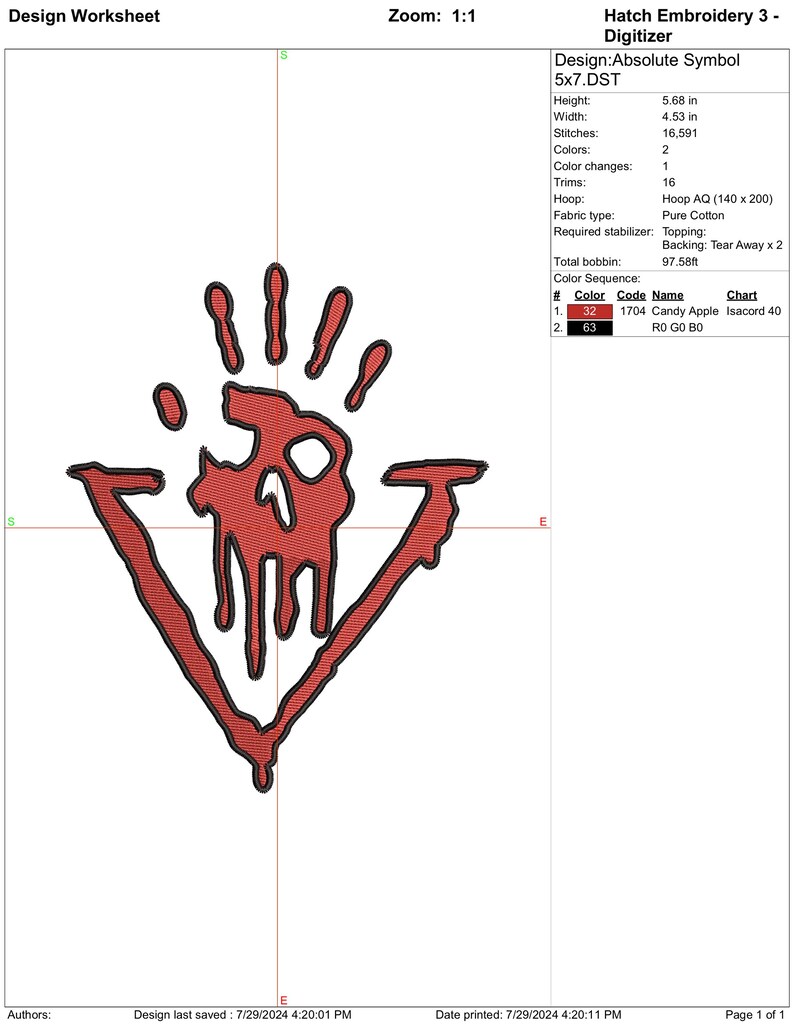 Absolute Symbol | Baldur's Gate | BG3 | Machine Embroidery Design File ...