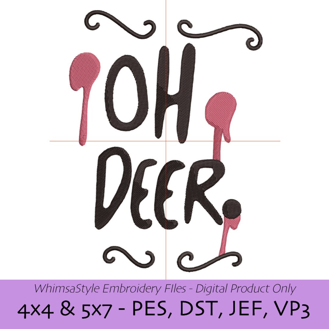 Oh Deer | Hazbin Hotel | Alastor | Machine Embroidery Design File |4x4 ...