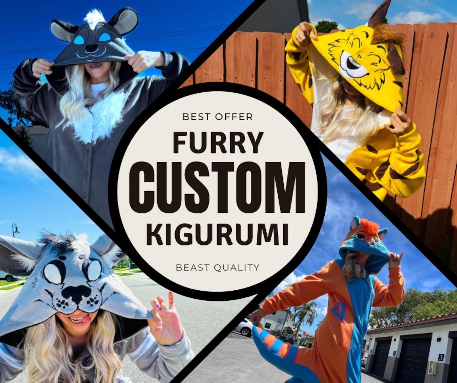 Custom Furry Kigurumi Pajama | Handmade Character | Personalized ...