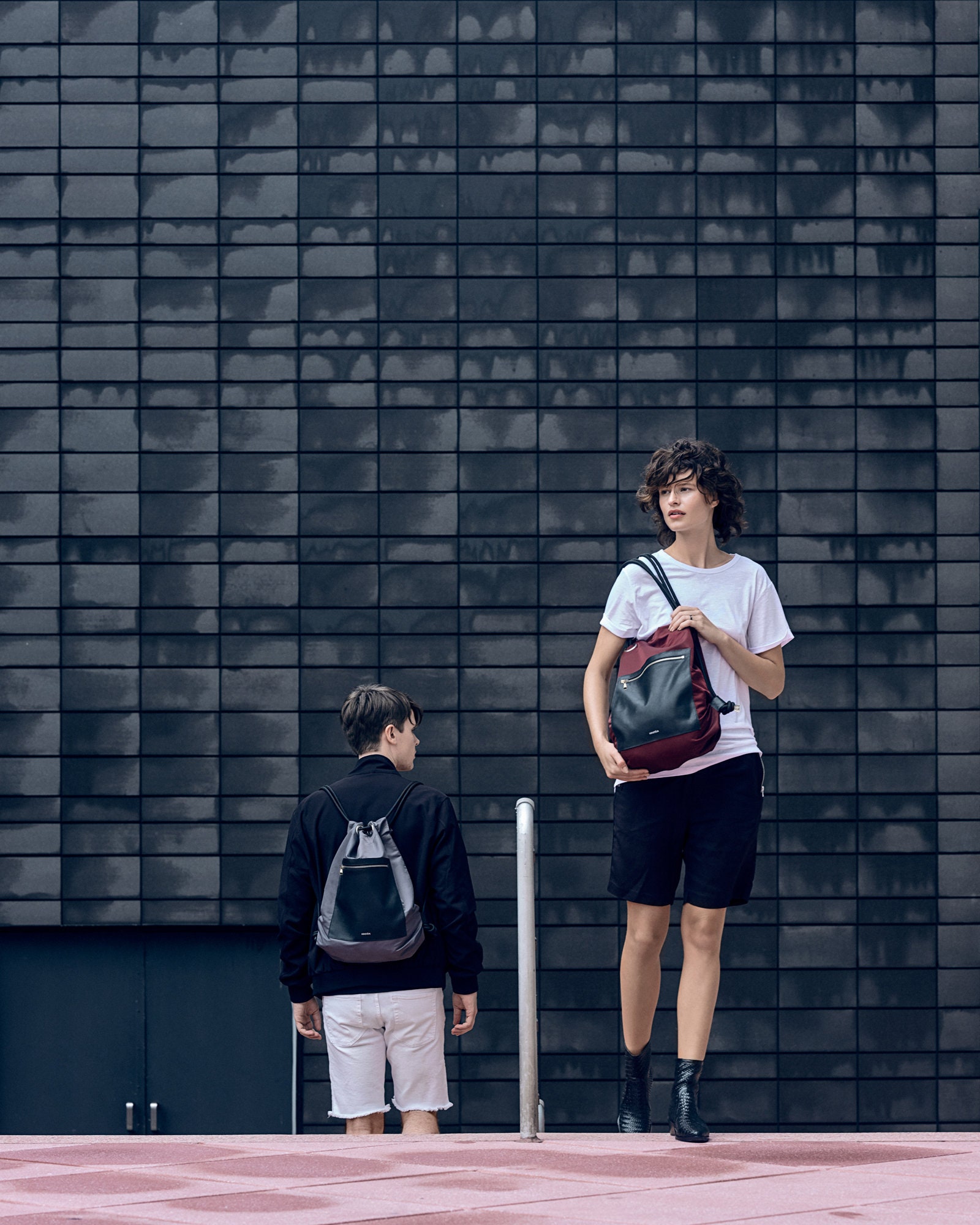 Maroon Drawstring Bag, Convertible Backpack Purse, Hipster Backpack ...