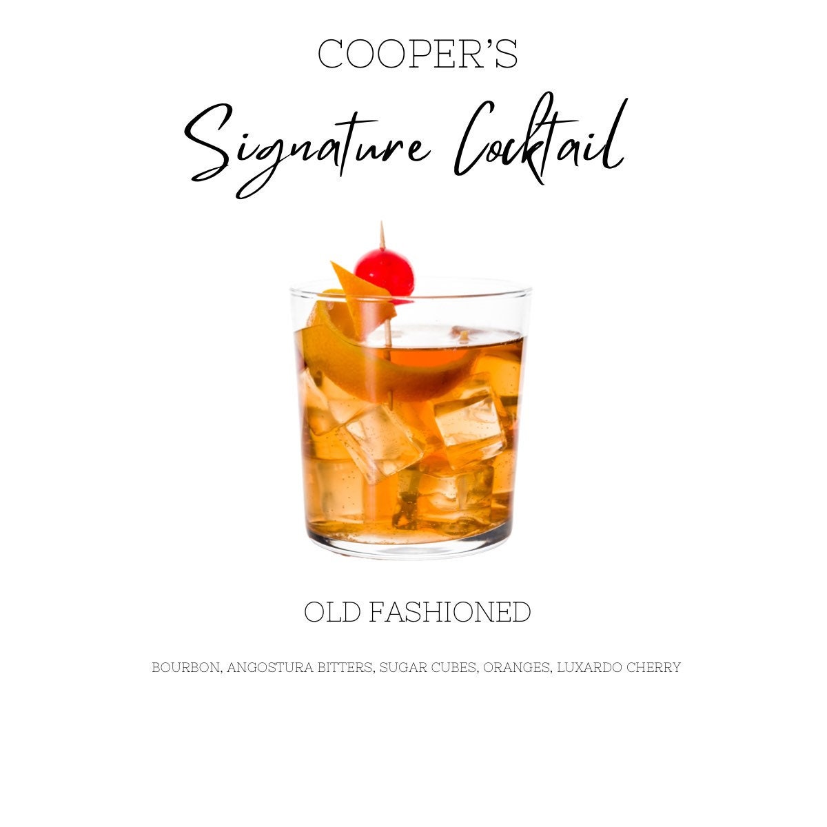 Custom Signature Drink Cocktail Menu Digital Download PNG JPG PDF ...