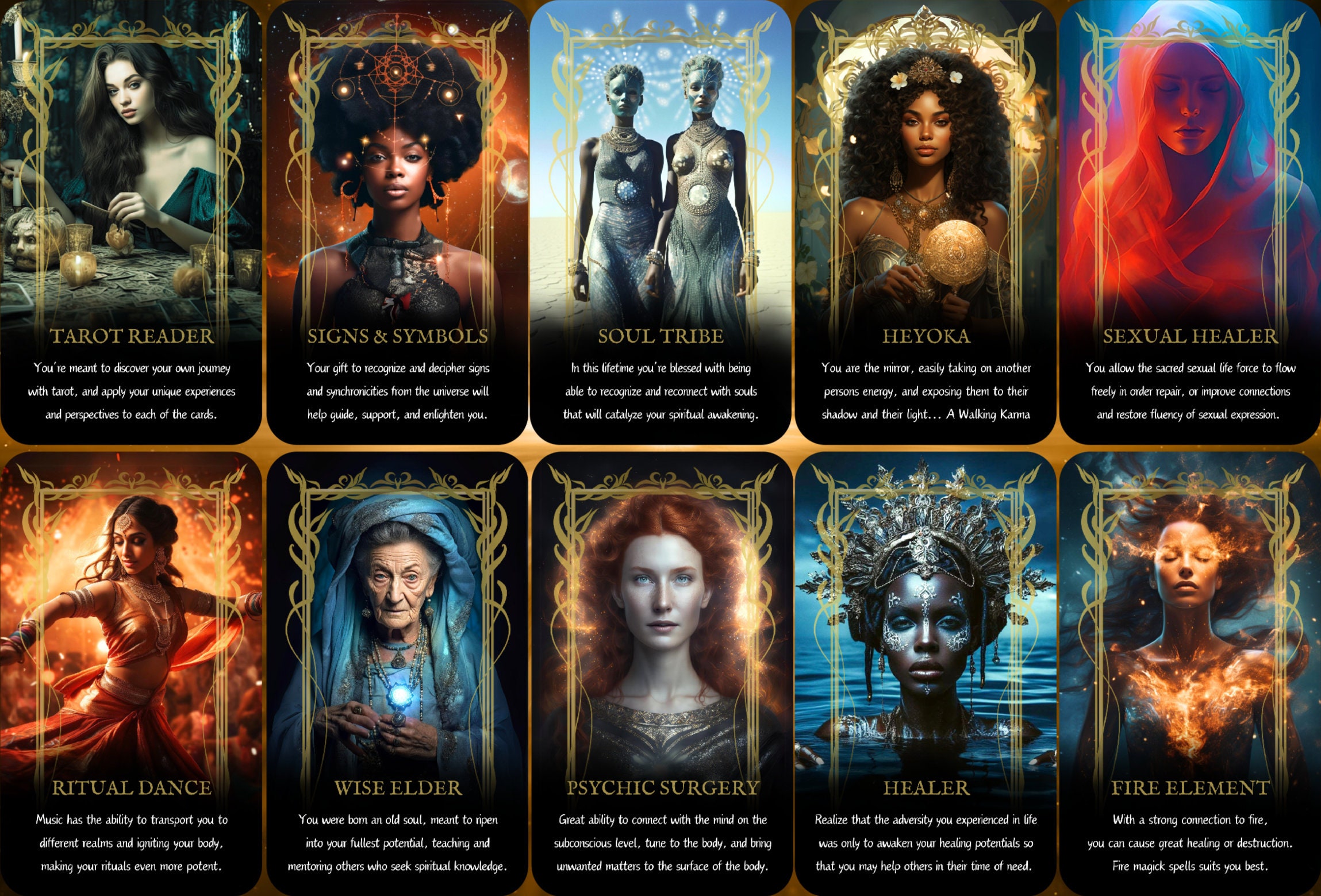Mystic Psychic & Spiritual Gifts Oracle Deck (60 Cards) - Etsy
