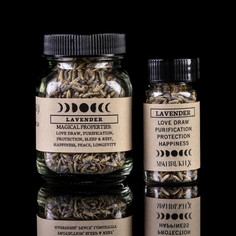 LAVENDER - Witchcraft Spell Herb Jar for Spellwork - Apothecary Curio ...