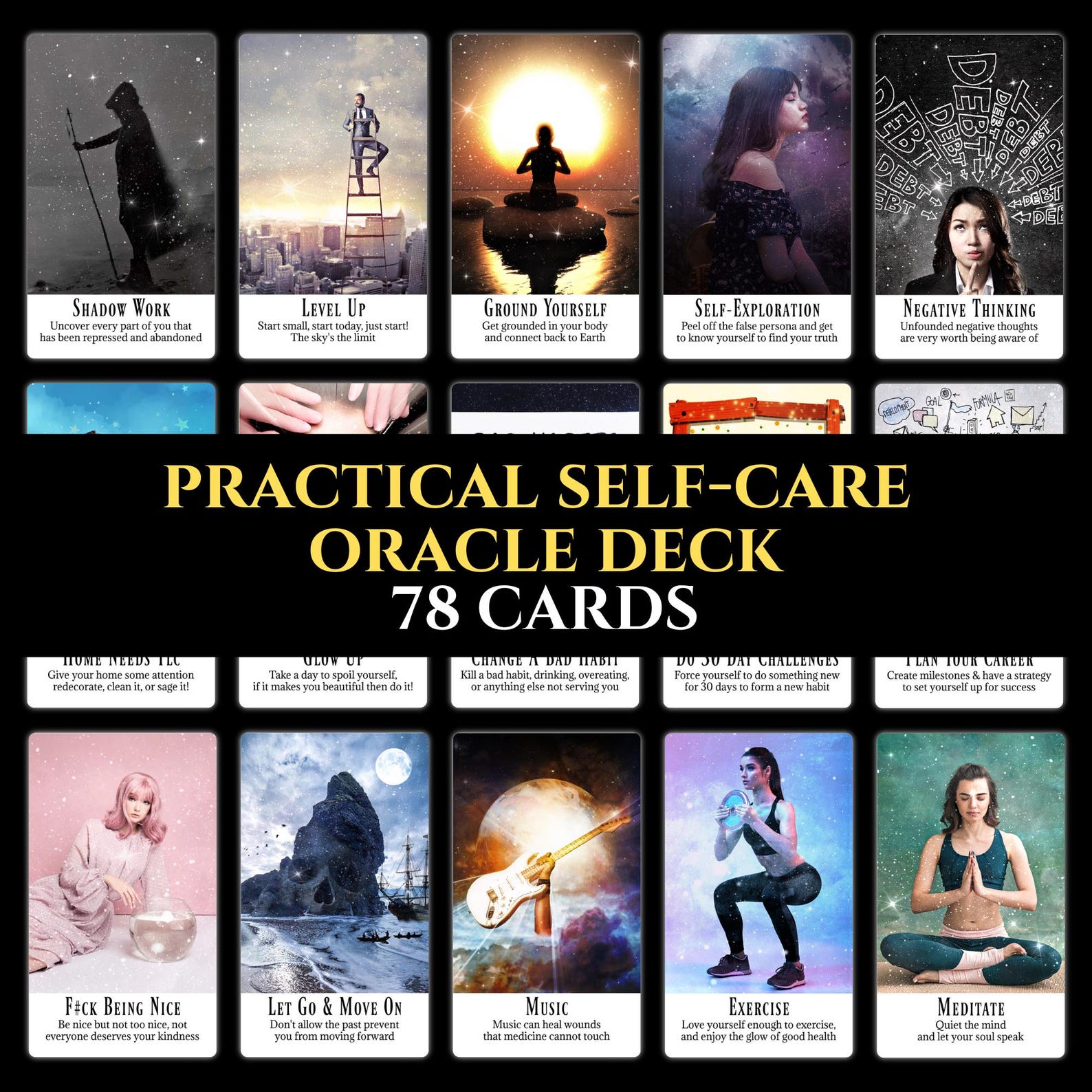 PRACTICAL Self-care Oracle Deck (78 Cards) - Etsy