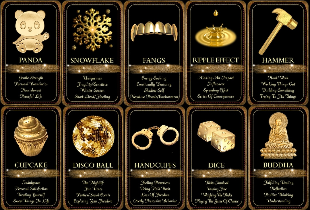 GOLDEN Charms Oracle Deck (90 Cards) - Etsy