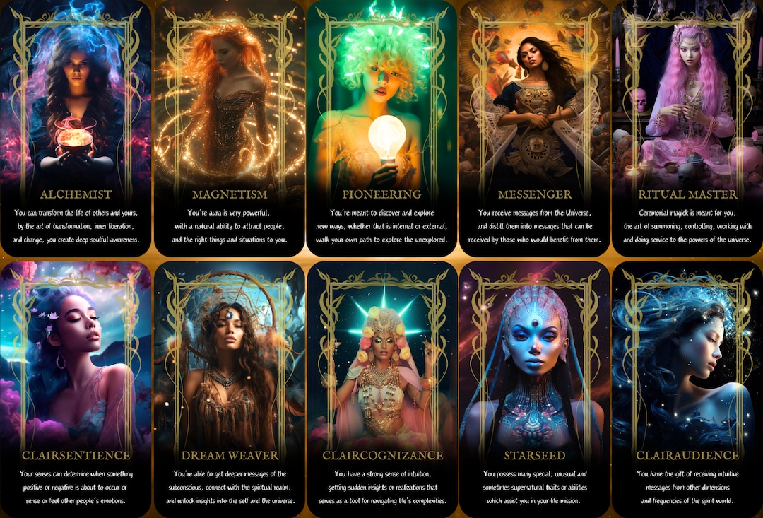 Mystic Psychic & Spiritual Gifts Oracle Deck (60 Cards) - Etsy