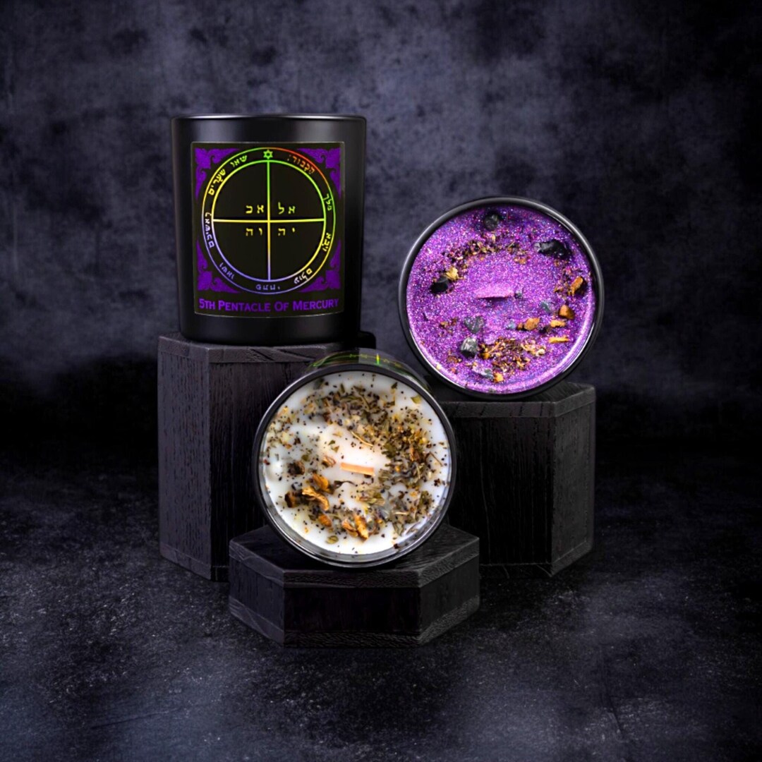 OPEN CLOSED DOORS King Solomon 5th Pentacle of Mercury Ritual Candle ...