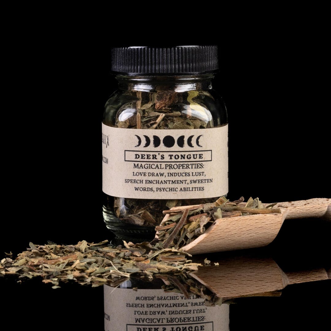DEER'S TONGUE - Witchcraft Spell Herb Jar for Spellwork - Apothecary ...