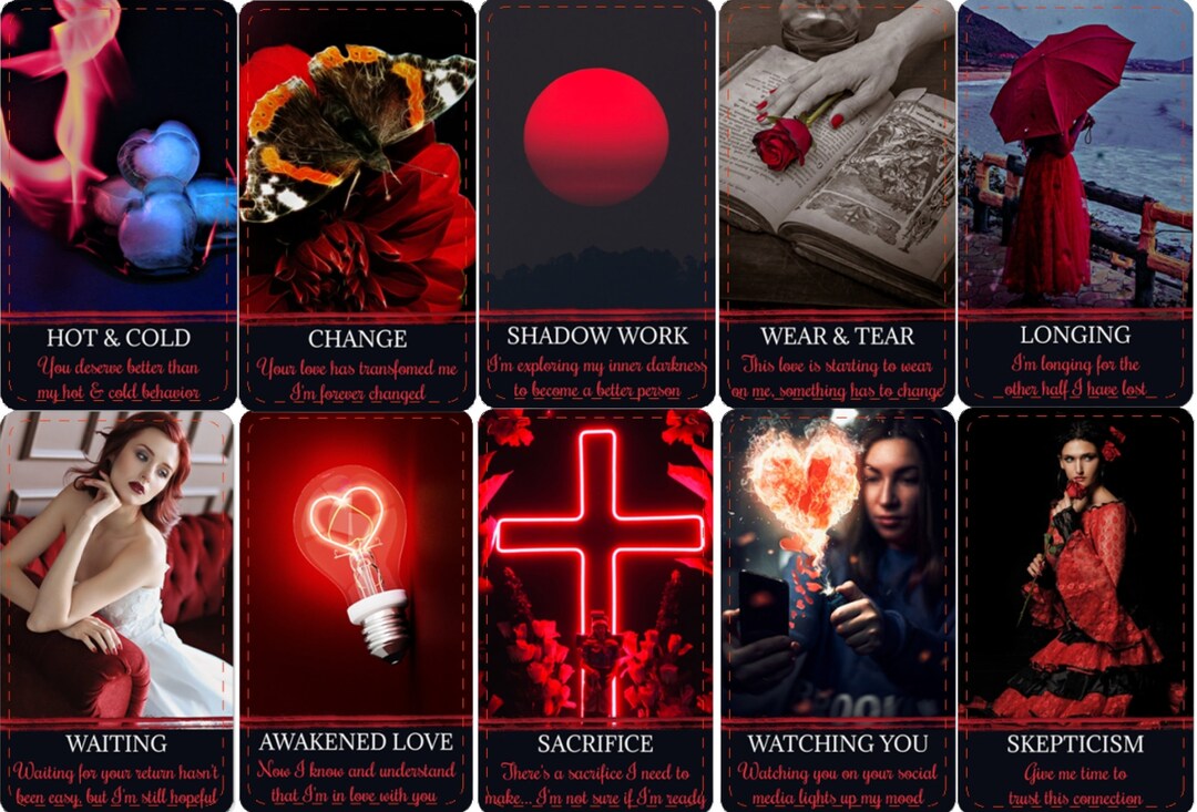 SCARLET Lovers Oracle Deck (100 Cards) - Etsy