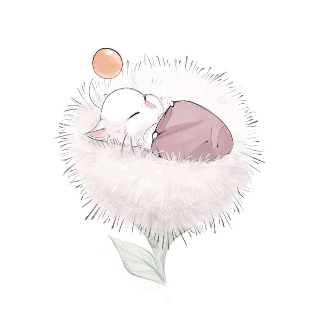 Sleeping Moogle Sticker - Etsy