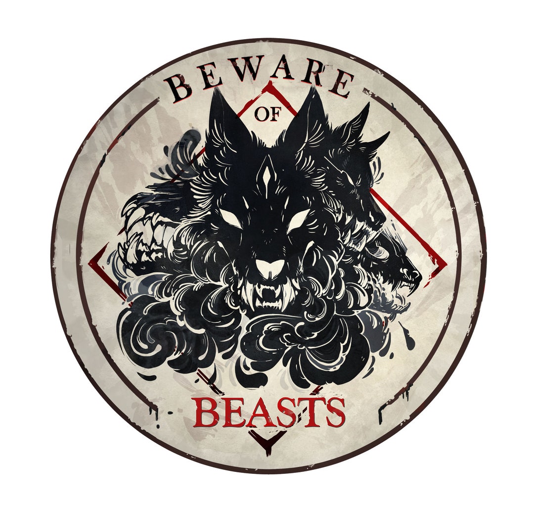 Beware of Beasts Sticker - Etsy