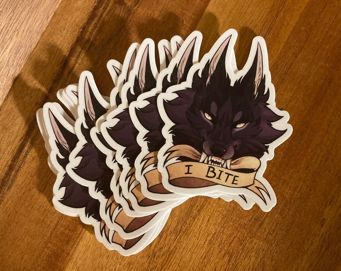 I Bite Sticker - Etsy