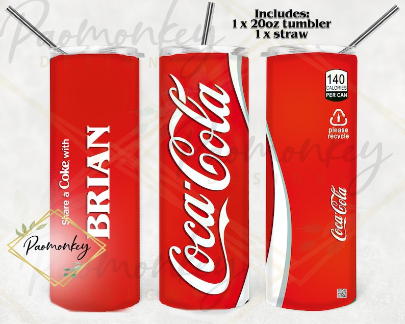 Coca Cola Can Tumbler: Personalized 20oz Stainless Steel Cup - Etsy