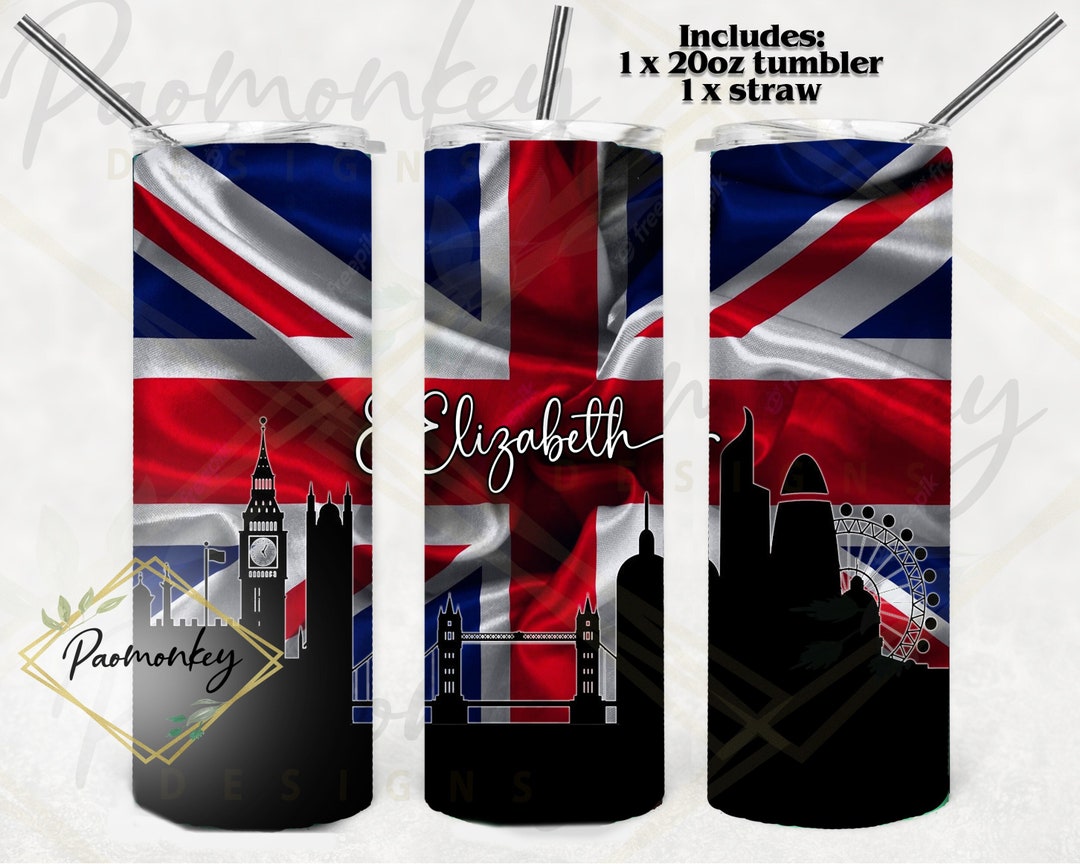 England Flag Themed | London | Europe | Custom 20oz Tumbler ...