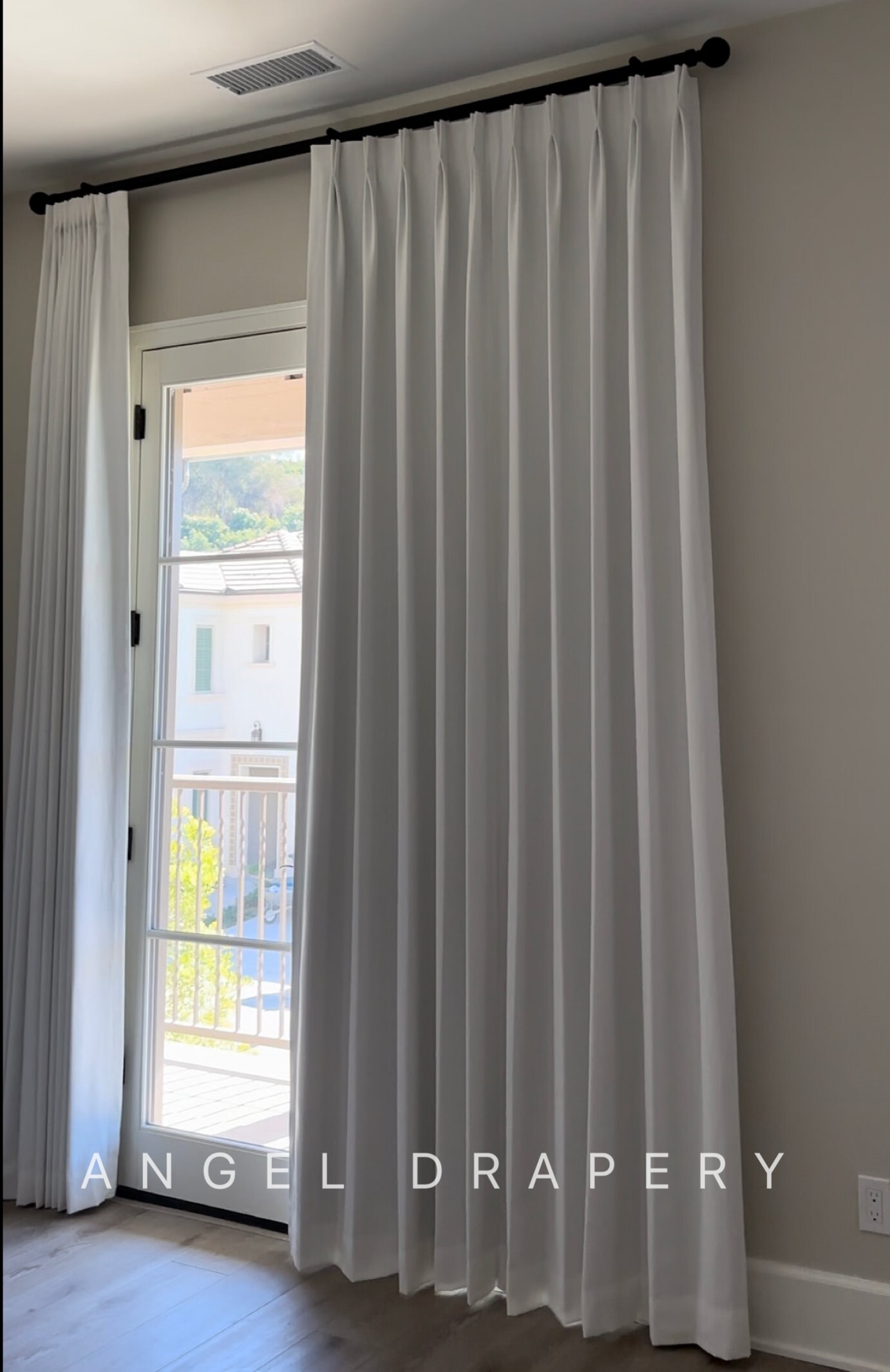 Designer Pure White Pinch Pleated Drapery.custom Made Fabric Window ...