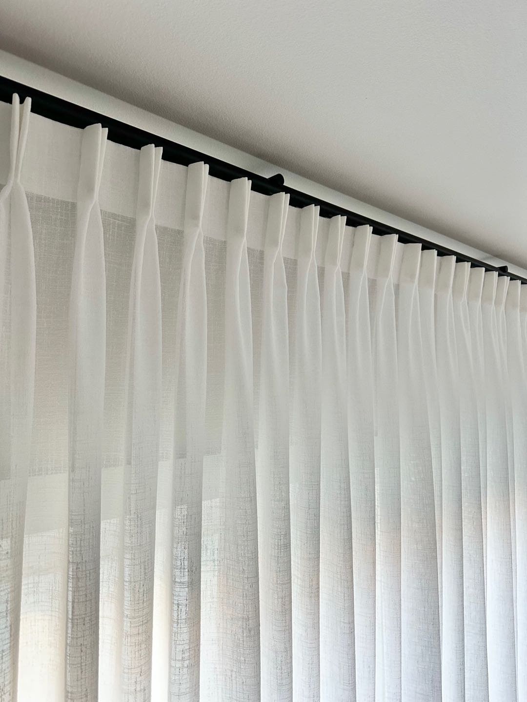 Linen Look Sheer Handcrafted Drapery Sheer Pinch Pleated Sheer Elegant ...