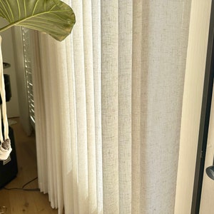 Lamar Natural Linen Look Sheer Handcrafted Drapery Sheer Pinch Pleated ...