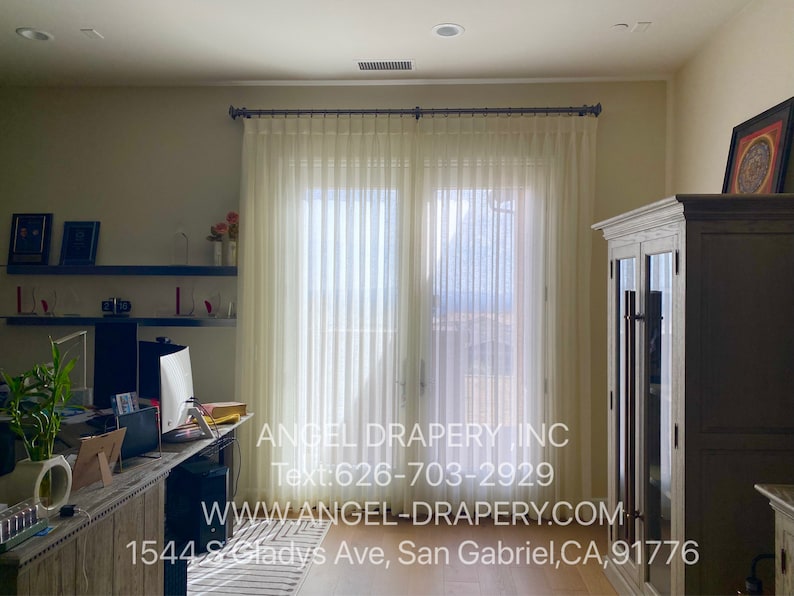 Linen Look Sheer Handcrafted Drapery Sheer Pinch Pleated Sheer Elegant ...